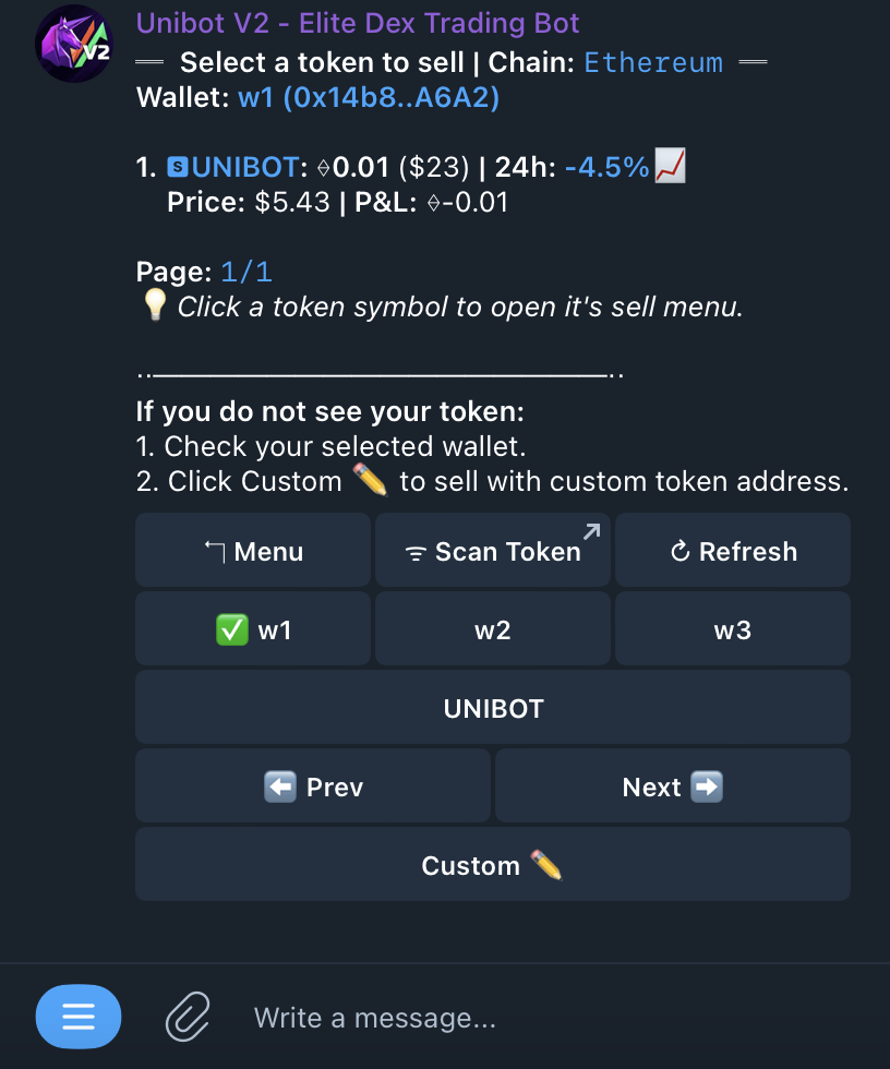 📉 Sell Tokens | Unibot Tutorial